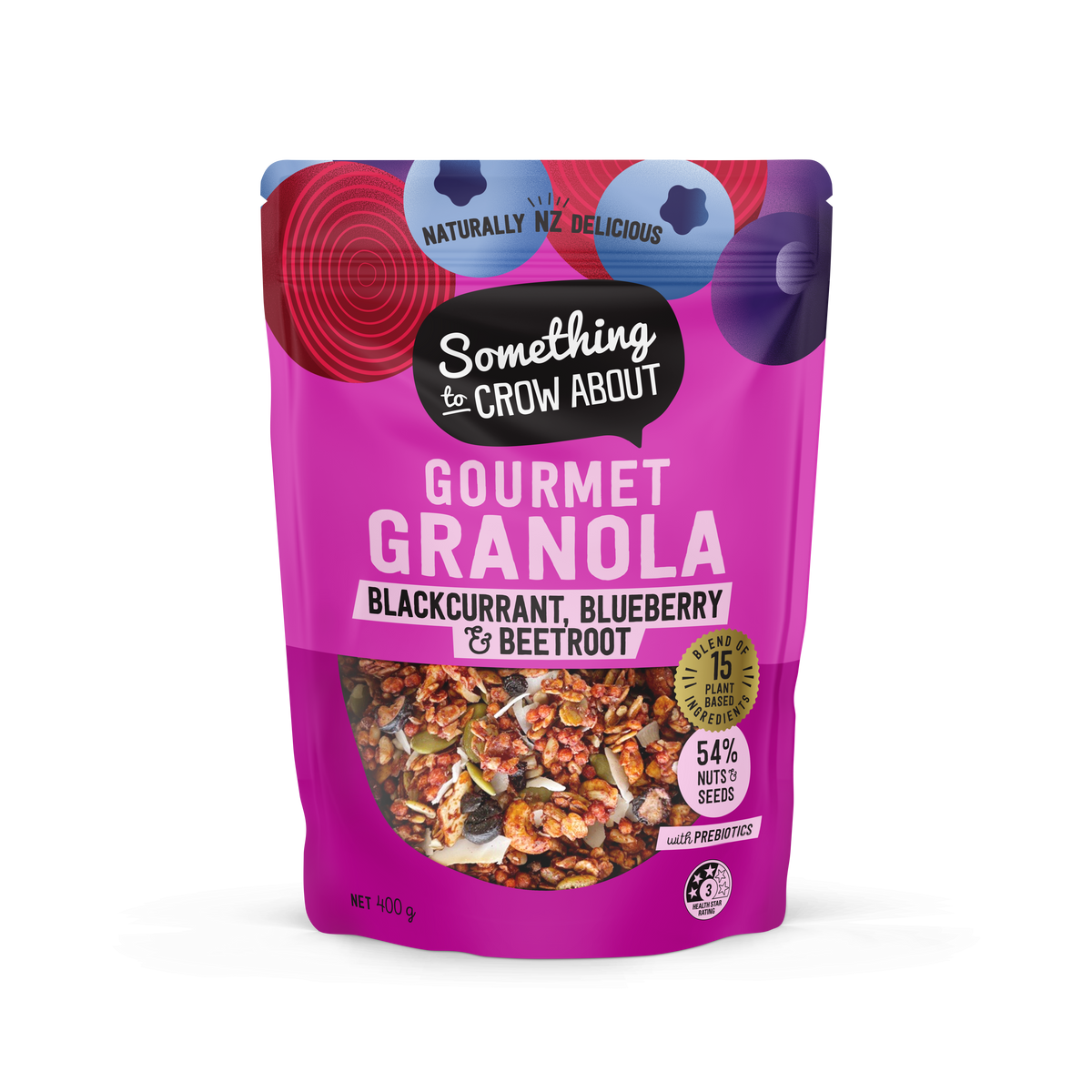 Blackcurrant, Blueberry & Beetroot Gourmet Granola 400g – Something to Crow About